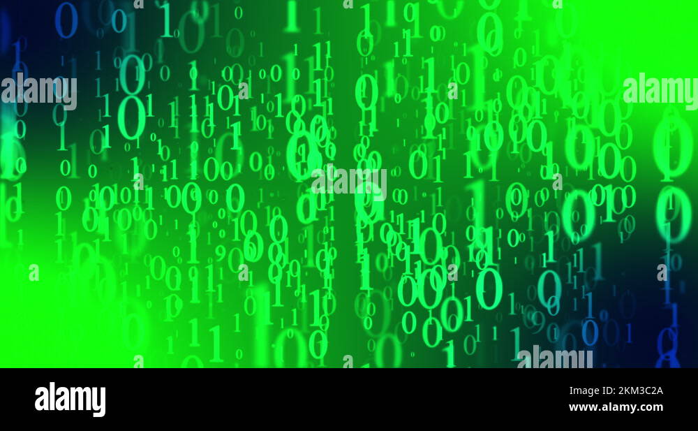 Binary numbers across a psychedelic green screen. Loop Stock Video ...