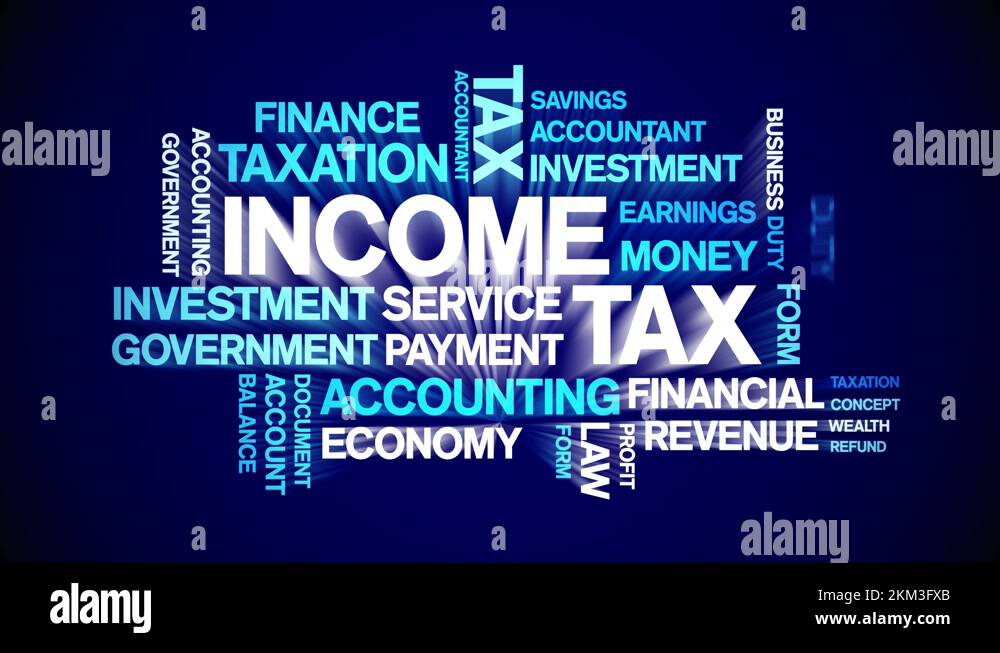 income tax animated tag word cloud,text animation typography seamless ...
