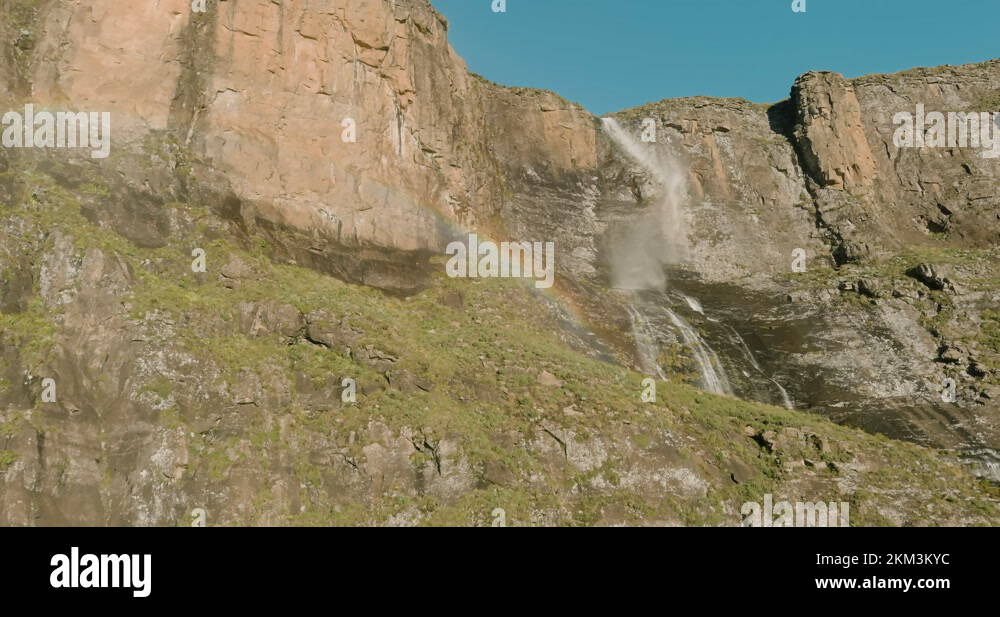 Spectacular aerial view of the magnificent beautiful Tugela Falls ...