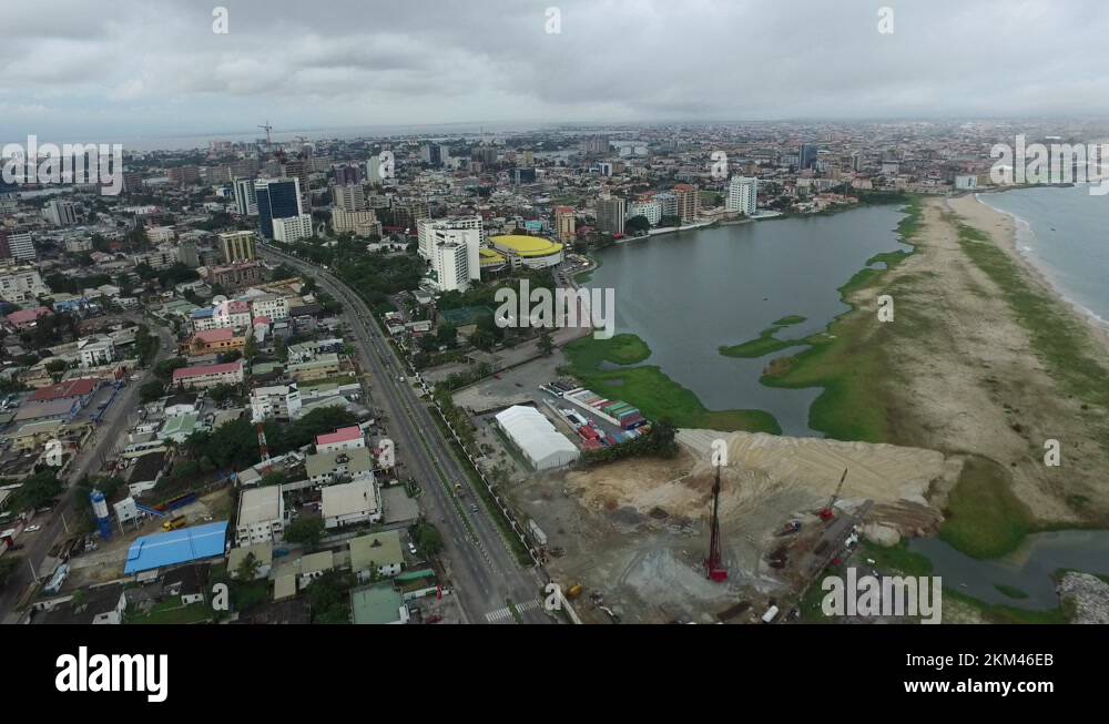 Lagos Nigeria Night shot, the largest Economic in west Africa Stock ...