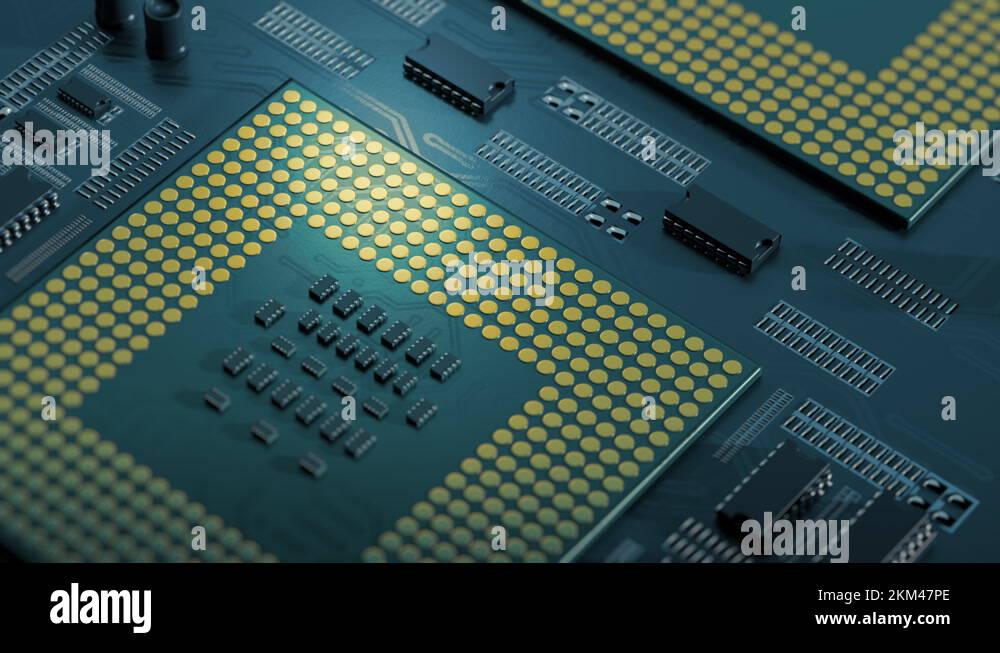 CPU computer circuit 3D Render animation Stock Video Footage - Alamy