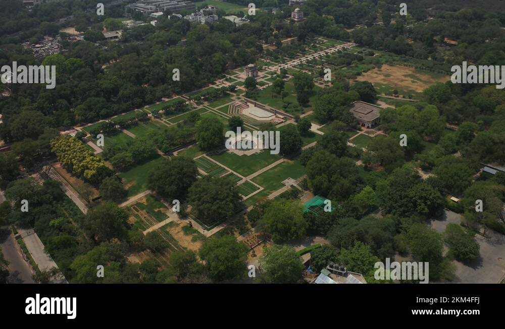 An aerial view of Sunder Nursery,heritage park complex at New Delhi in ...