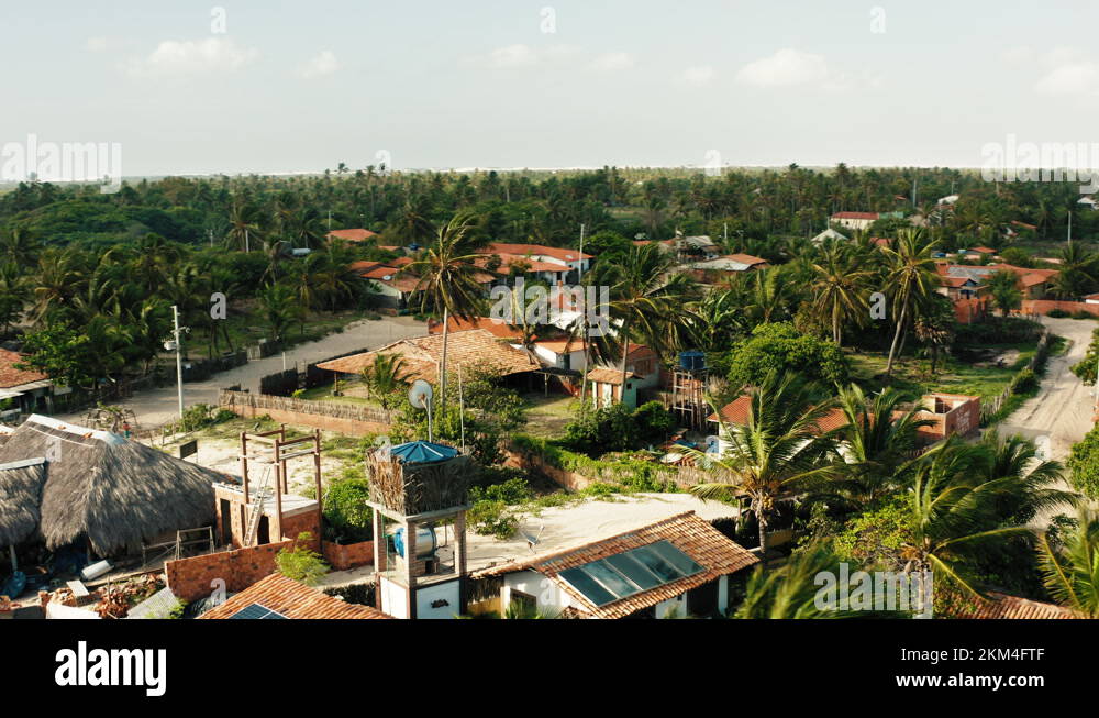 brazil atins summer vaction holiday huts camp aerial view overview ...
