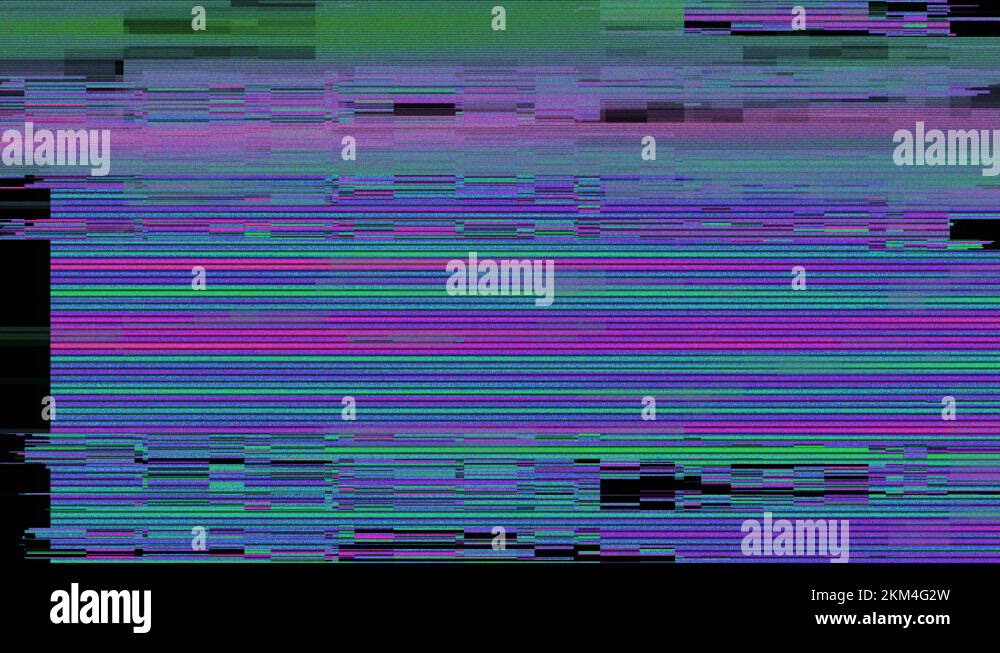 Broadcast Digital TV Static Display with Noise Pattern and Gltich ...