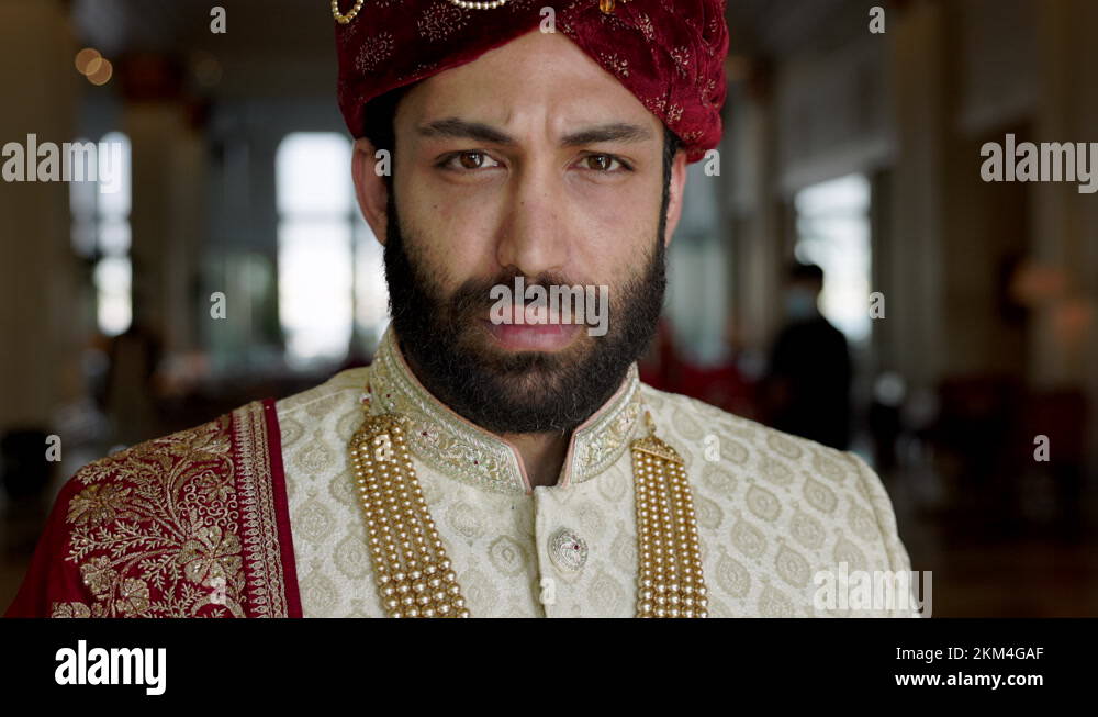 Strict Arab Man In National Dress. On His Head Hat With Decoration ...