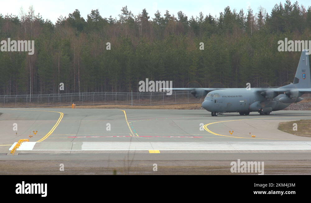 military aircraft c130 hercules norwegian air force taxiing turning ...
