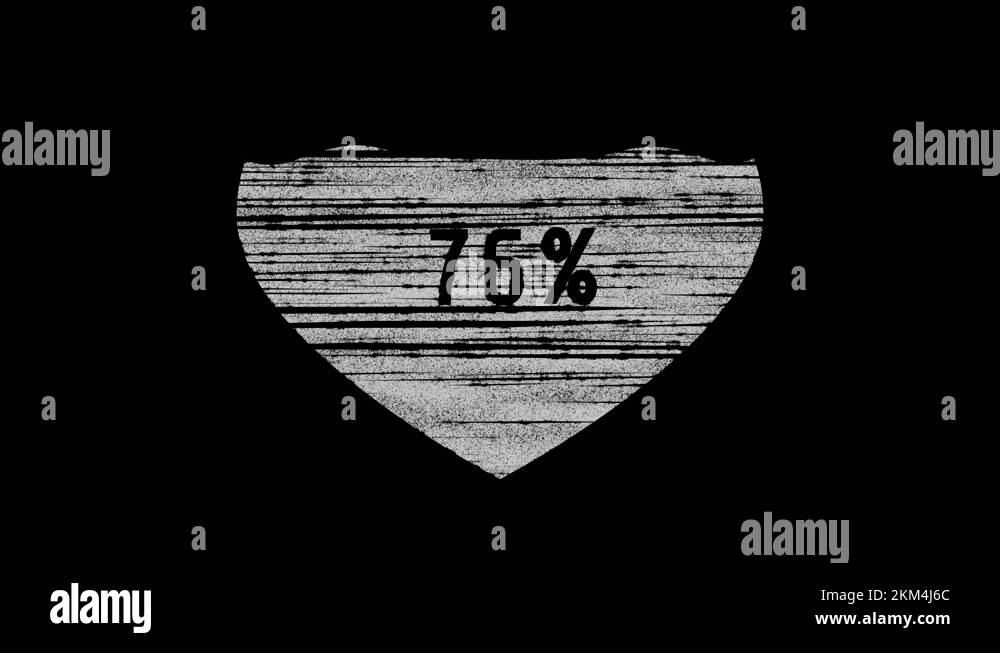 Sketch or Drawing Style Heart Shape Loading Progress Bar Animation on ...