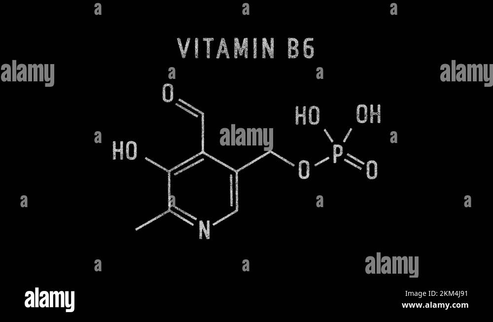 Vitamin B6 Molecular Structure Symbol Sketch or Drawing Animation Stock ...