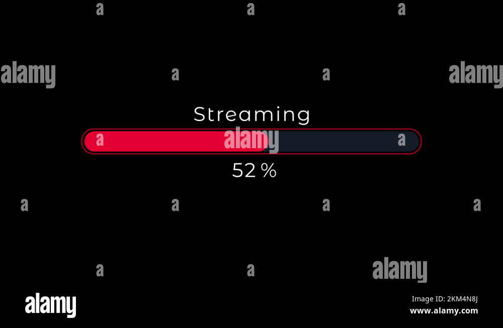 Futuristic Streaming Progress Bar 0-100 Animation on Black Background ...