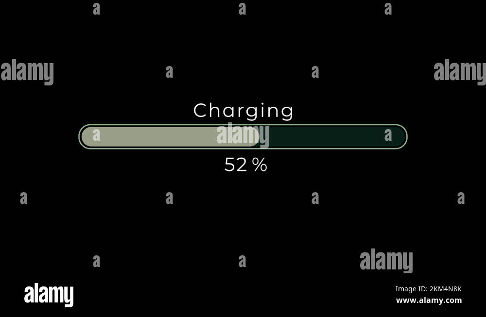 Futuristic Charging Progress Bar 0-100 Animation on Black Background 4K ...