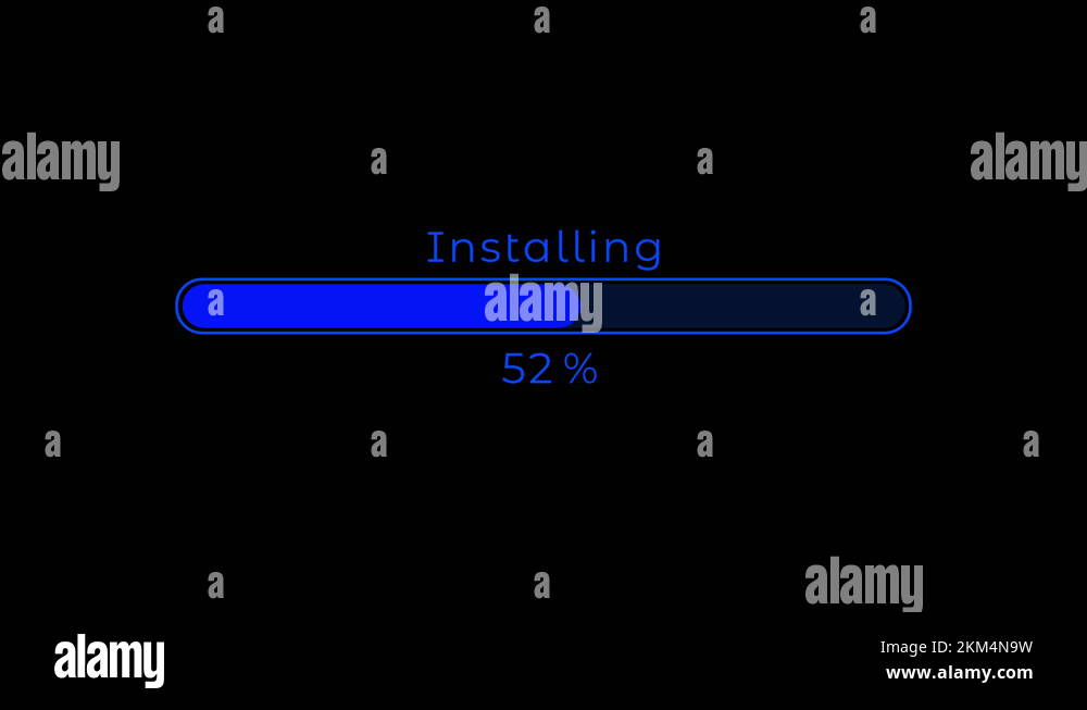 Futuristic Installing Progress Bar 0-100 Animation on Black Background 4K Stock Video Footage ...