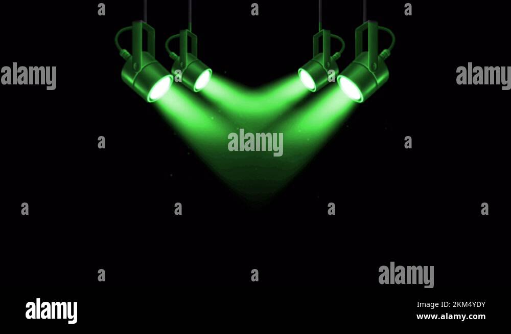 Realistic light beam from black spotlights on black background Stock ...