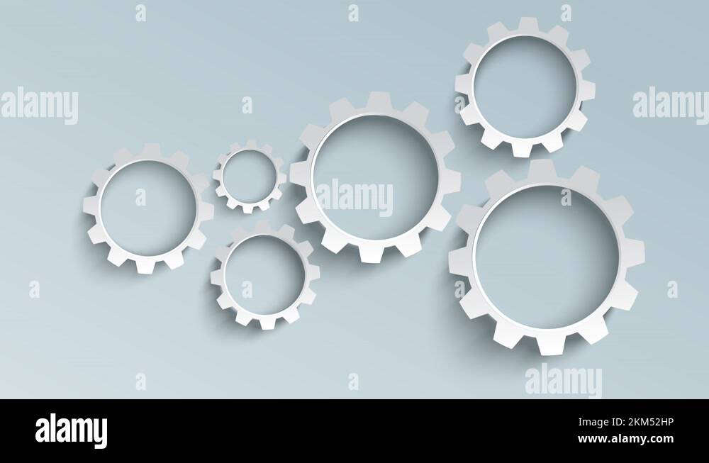 Engine gears wheels rotating animation. Working process concept. Symbol ...