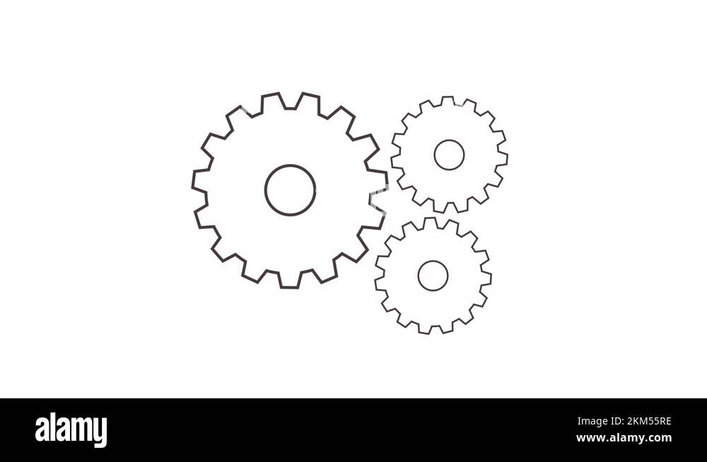 Engine gears wheels rotating animation on blueprint animation. Working ...