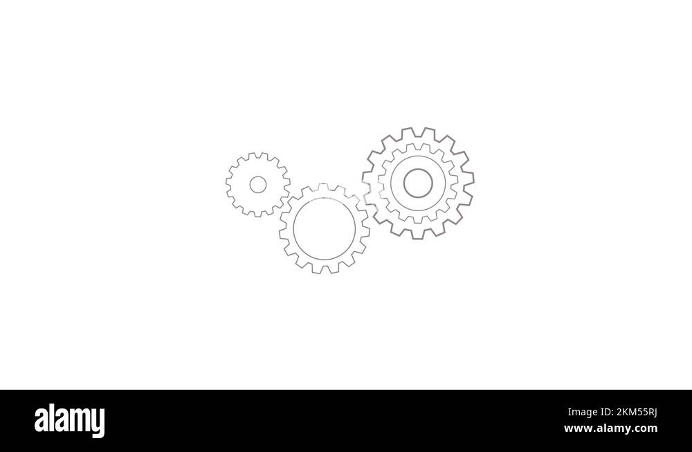 Engine gears wheels rotating animation on blueprint animation. Working ...
