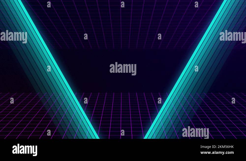 VHS retro animation with appearing neon triangle and text grade A+. The ...