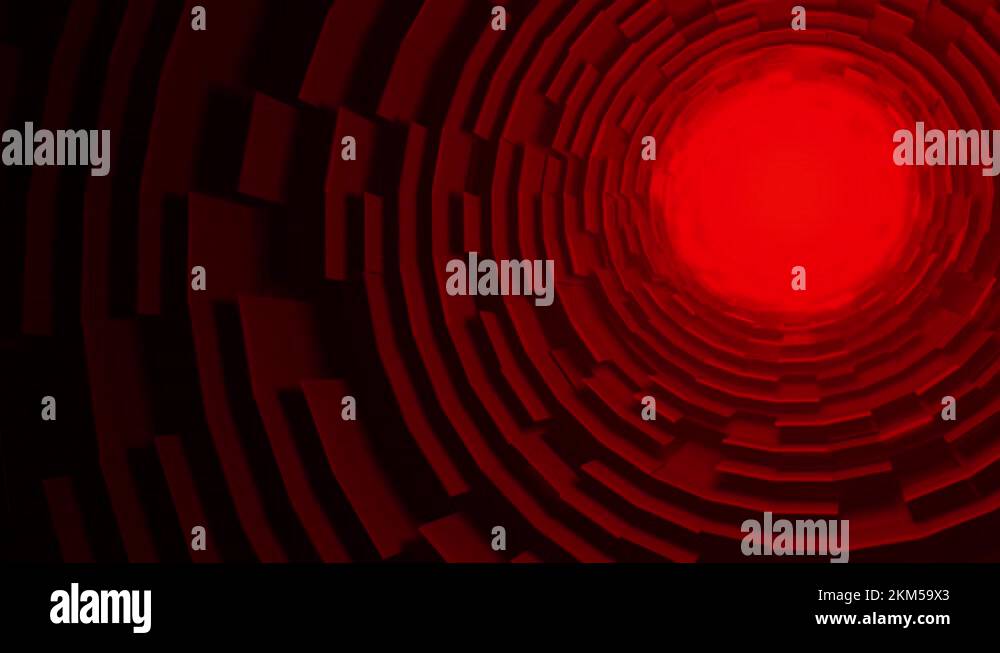 Red Sci-Fi Architecture Background Seamles loop Circular Building 3d ...