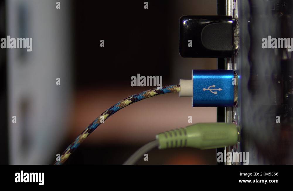 yusb modem wifi inserted into the computer close-up. The modem flashes ...