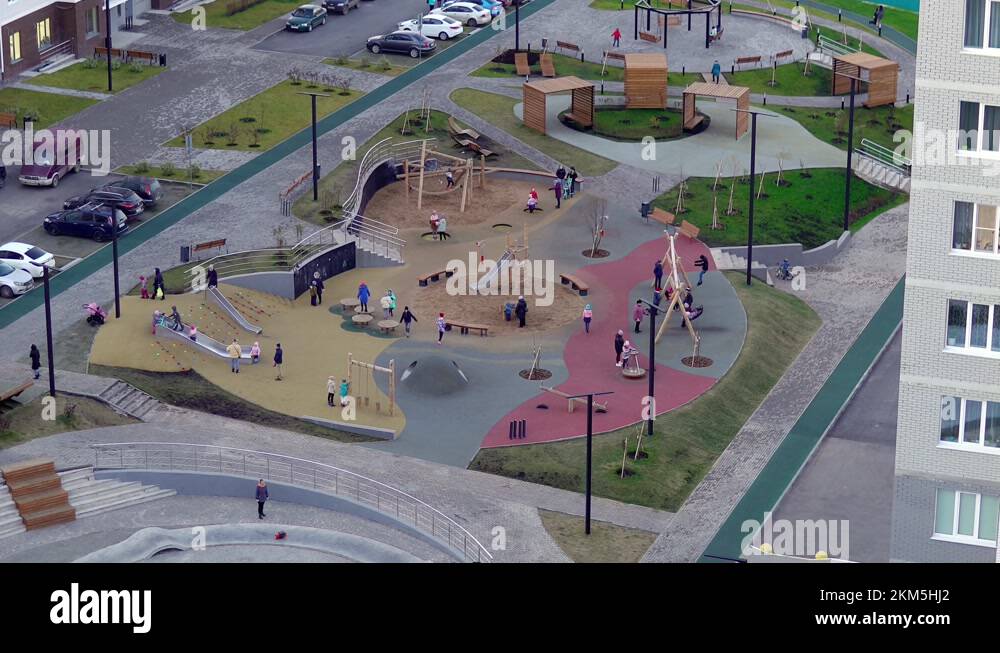 Children's play complex in the Russian courtyard from a great ...