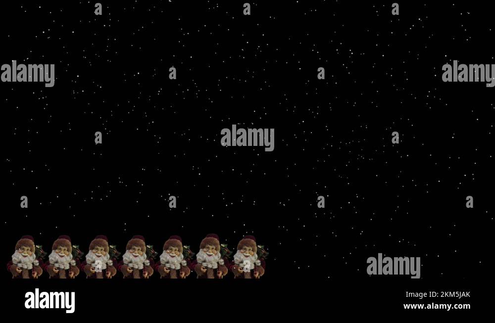 Santa Claus and snow on transparent background animated frame with ...