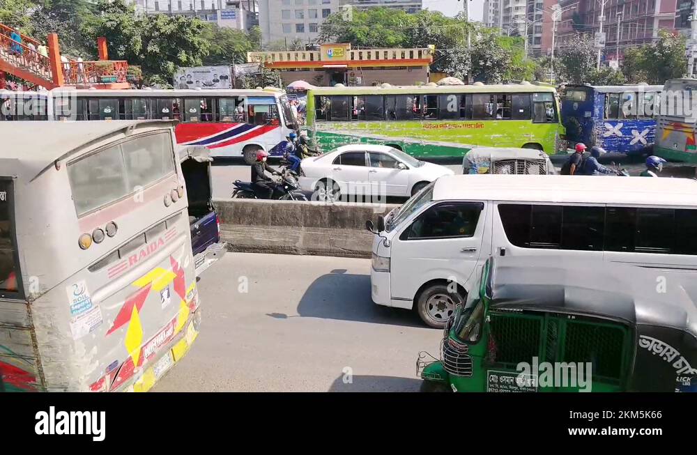 Traffic jam of unrecognizable city, air pollution now a days, sound ...