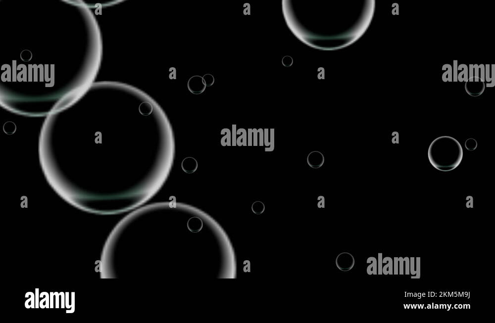 Realistic Bubbles Overlay Animation on Black Background 4K Stock Video ...