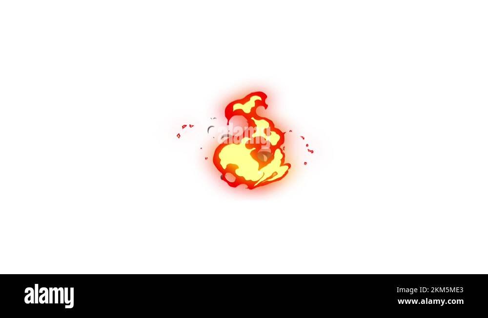 Fire flames burning effect animation. 2D Cartoon FX elements with Alpha ...