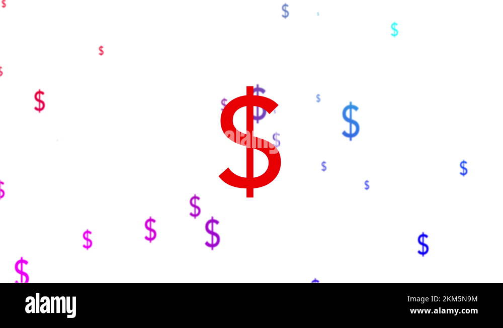 Dollar Symbol Sign Exploding Animation on Black Background and Green ...