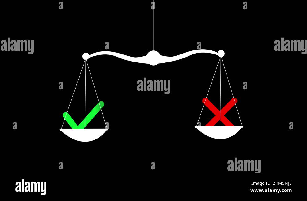 Hanging Balance Scale with Check List Black and White Seamless loops 4K ...