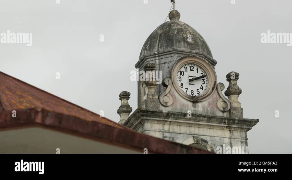 Traditional Clock Tower At The Catholic Church In Igreja Velha In Stock ...
