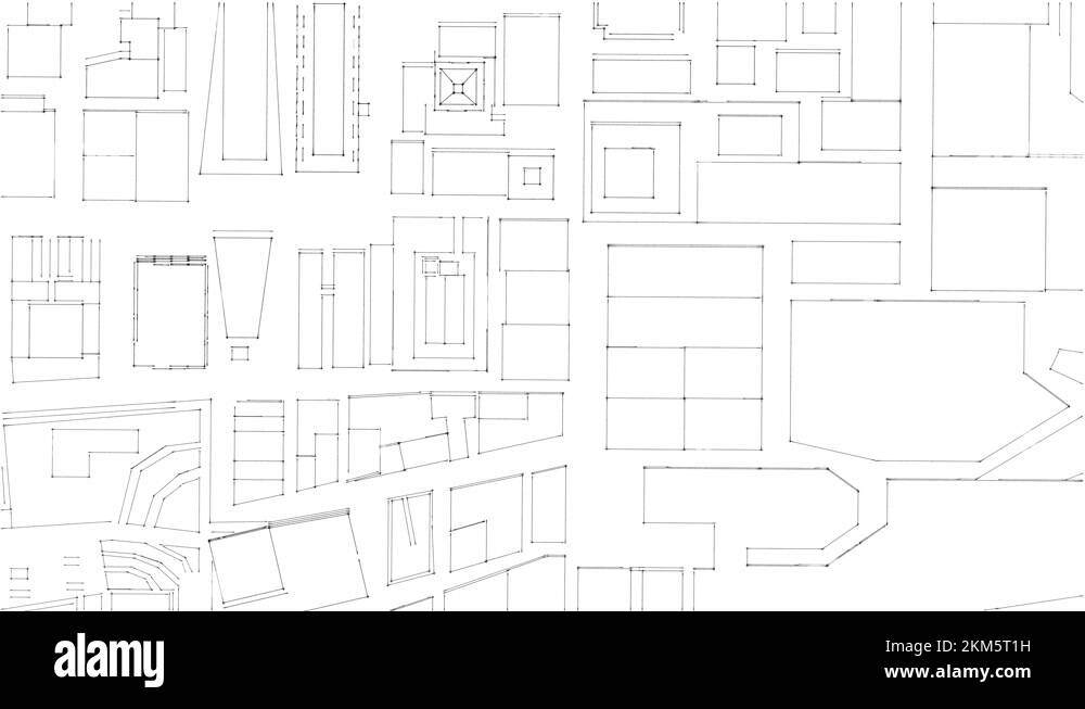 Architectural layout sketch blueprint drawing of a city animation Stock ...