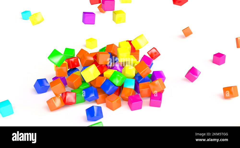 3d coloured cubes falling down for game background design Stock Video ...