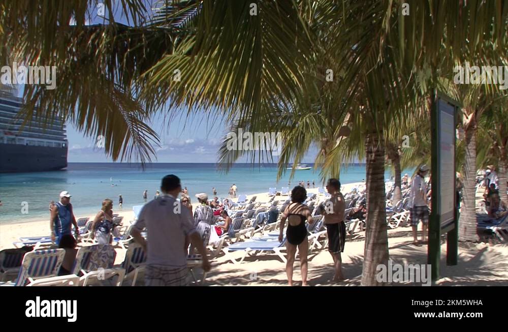 People at the beach in Grand Turk, Turks and Caicos Islands.Caribbean ...