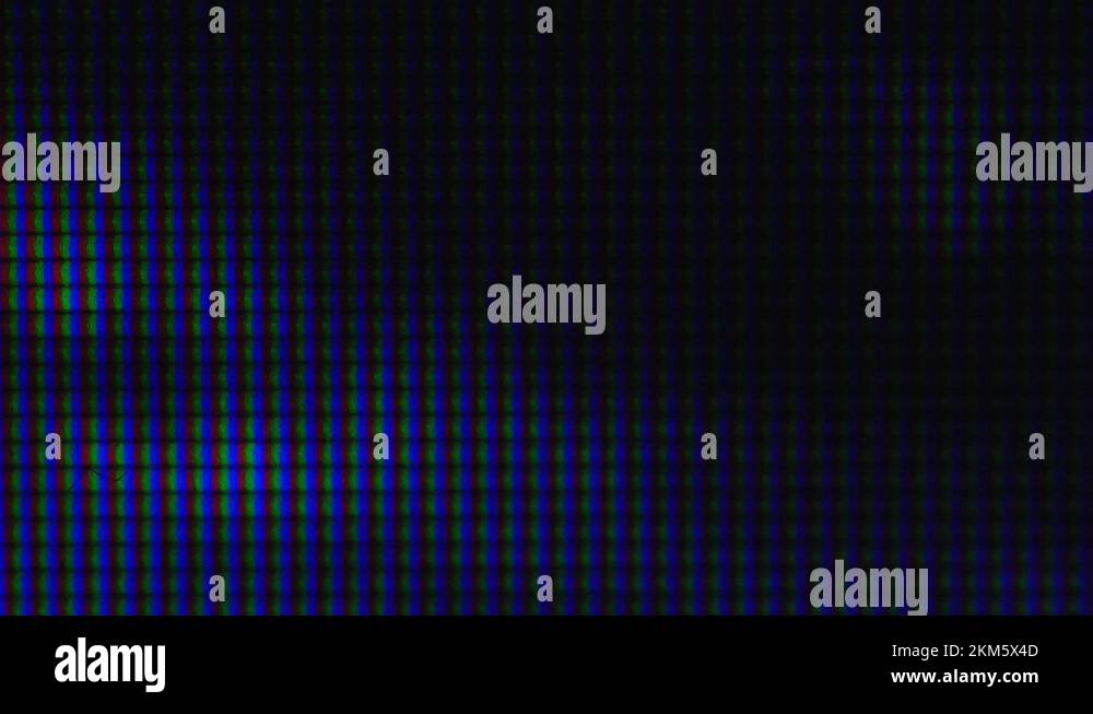 Working pixels in the monitor, TV, with a video playback close-up Stock ...