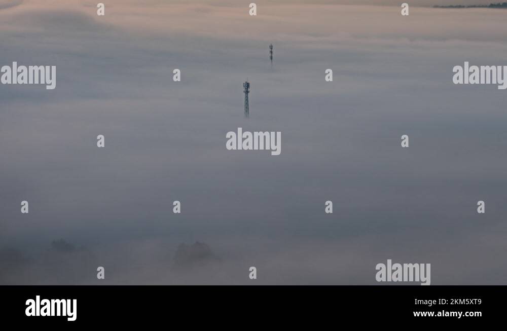 The fog movement. It's the same as the waves of the sea. Orange light ...