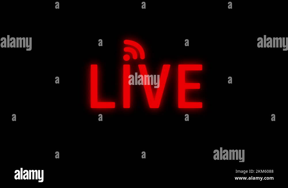 Red Live Stream Sign Indicator with Wave symbol Animation Stock Video ...