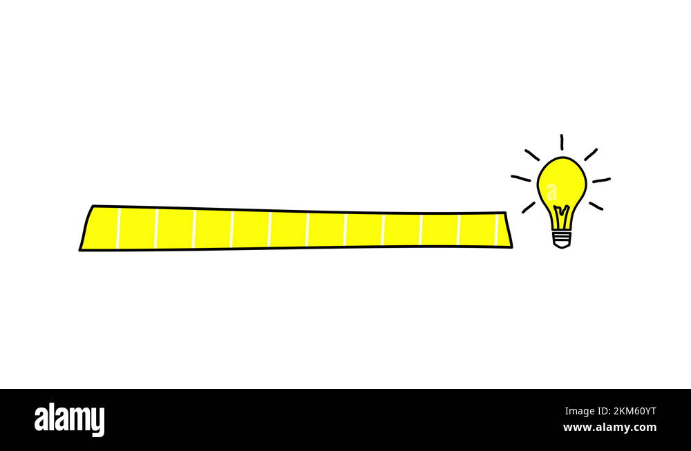 Idea with Neon Bulb Loading Progress Bar Animation Stock Video Footage ...