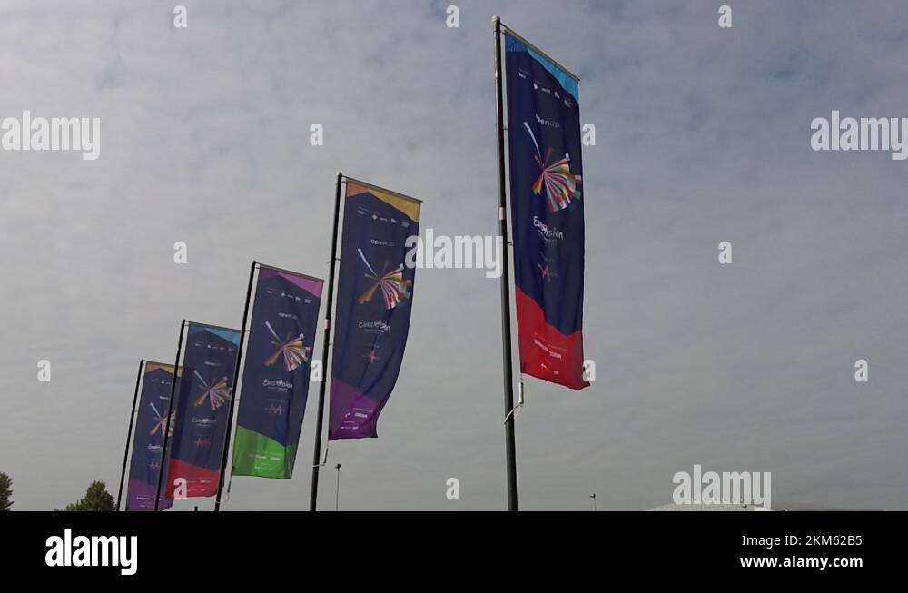 Flags of The Eurovision Song Contest 2021. Open up.slow motion 120fps ...