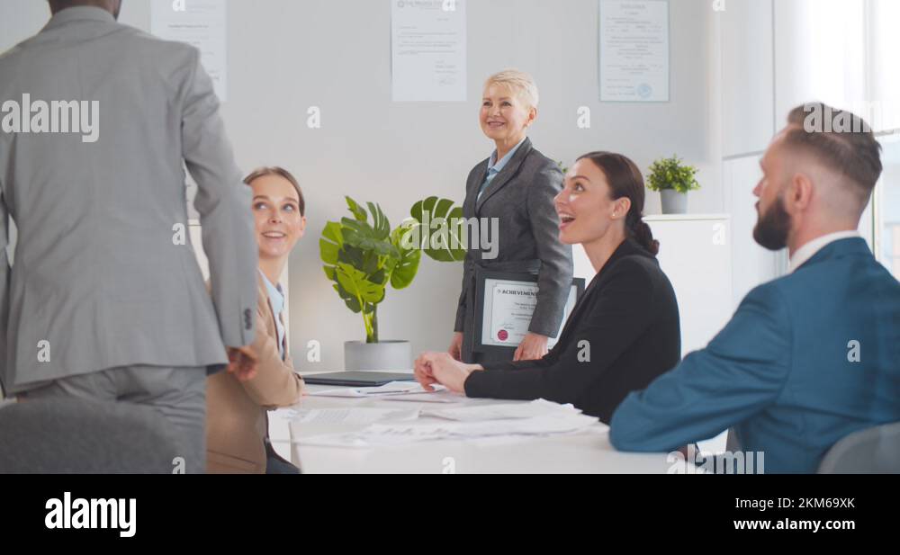 Boss congratulating employee career Stock Videos & Footage - HD and 4K ...