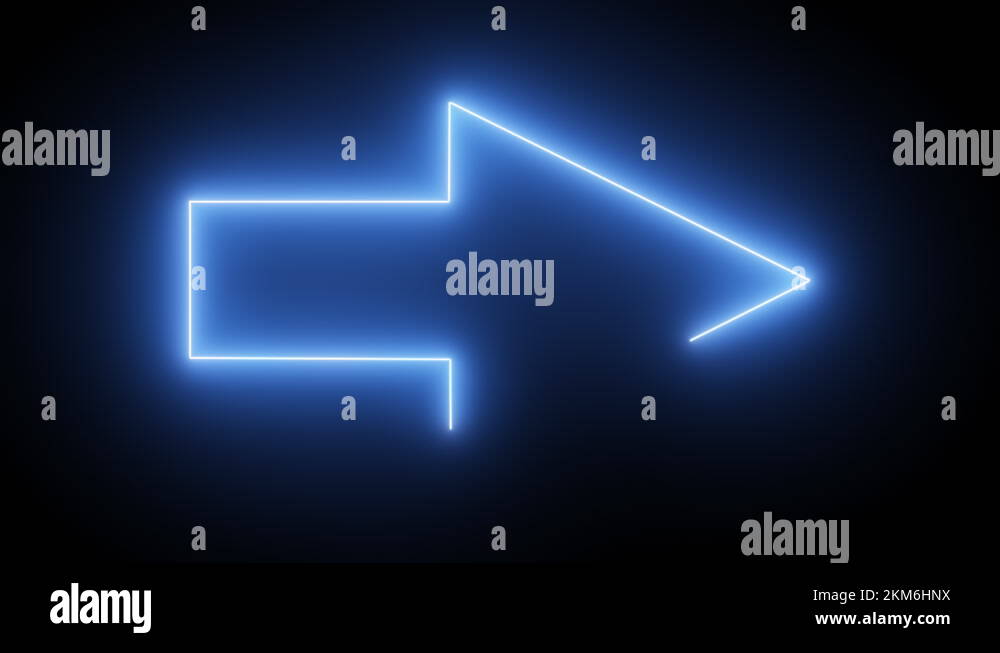 Pointings Set. 3 Blue Red And Green Neon Arrows With Stroke Reveals ...