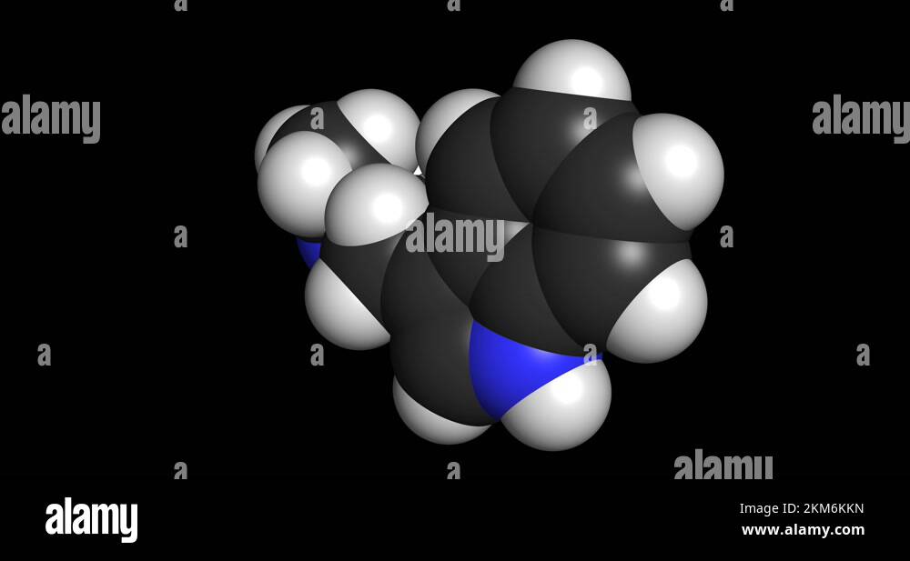 DMT Dimethyltryptamine psychedelic drug molecule 3D render chemical structure 4K Stock Video ...