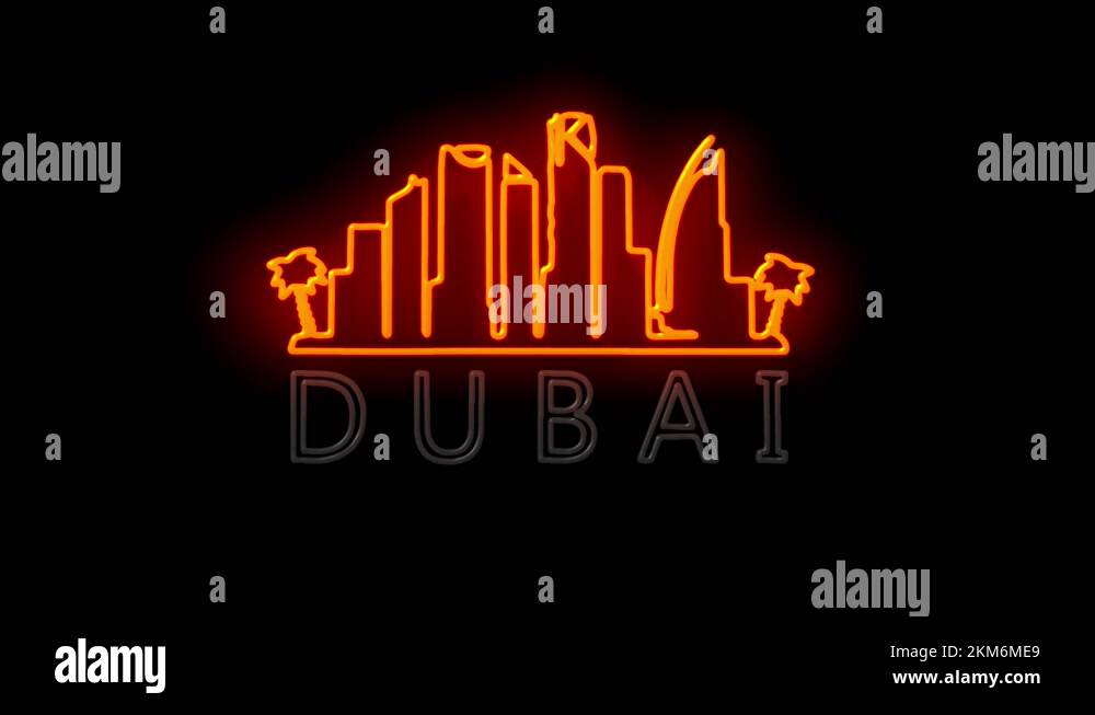 A digital map of DUBAI with a neon laser light. Looping animation Stock ...