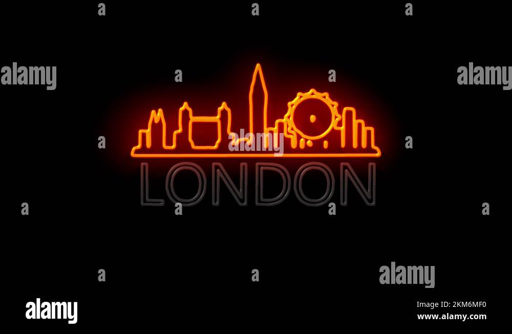 A digital map of LONDON with a neon laser light. Looping animation ...