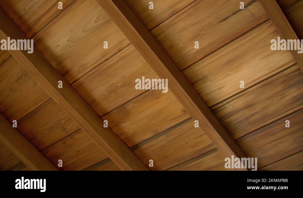 Hinoki wood ceiling and rafters of Japanese house Stock Video Footage ...