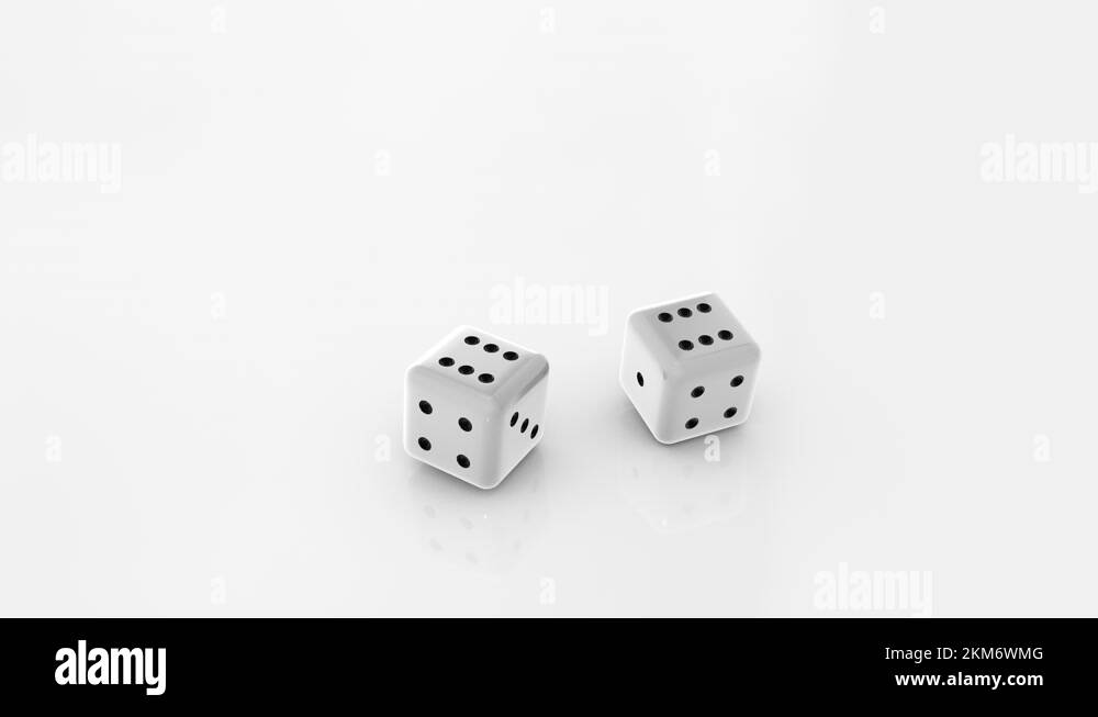 Dices falling down in slow motion on white background, 4K 60 fps. Concept of Stock Video Footage ...