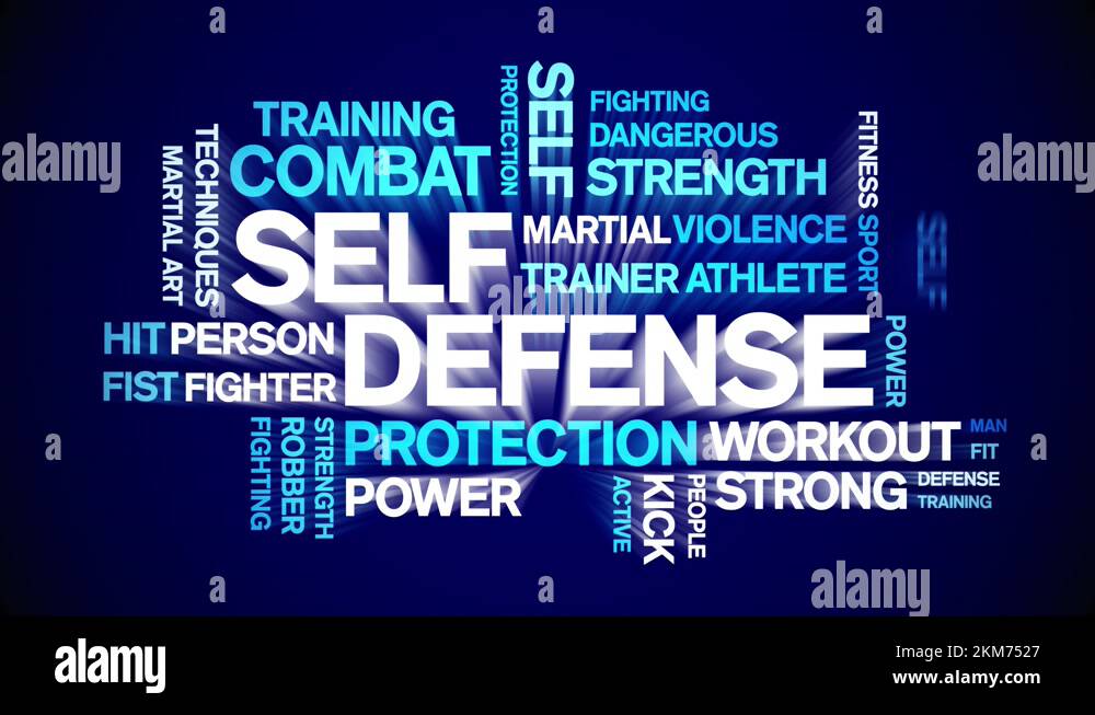 Self Defense animated word cloud,text tag animation typography seamless ...