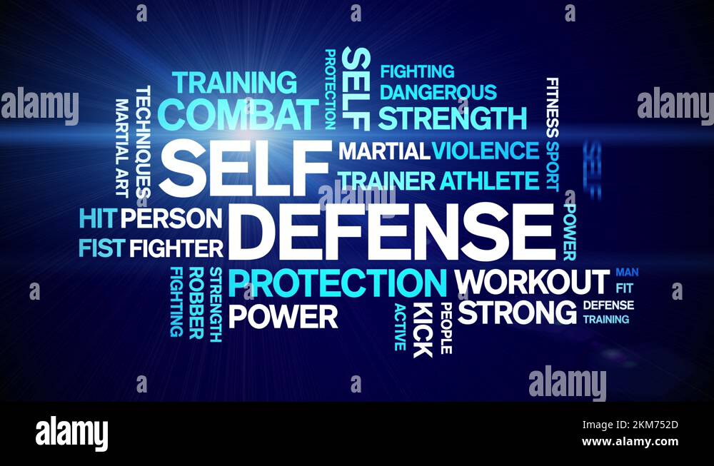 Self Defense animated word cloud,text tag animation typography seamless ...
