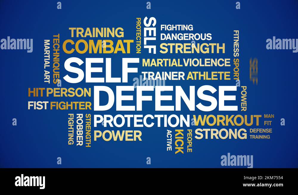 Self Defense animated word cloud,text tag animation typography seamless ...