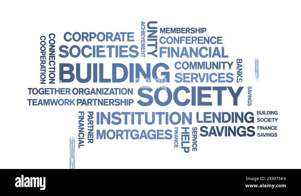 Building Society animated word cloud,text animation typography seamless ...