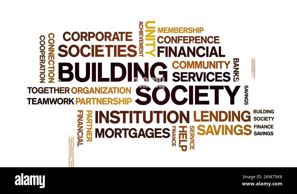 Building Society animated word cloud,text animation typography seamless ...
